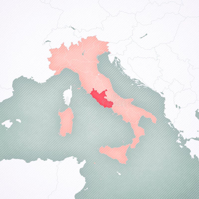 Map of Italy - Lazio stock illustration. Illustration of apennine ...