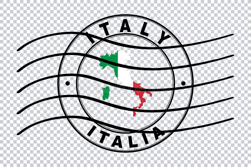 Map of Italy, Postal Passport Stamp, Travel Stamp Stock Illustration ...