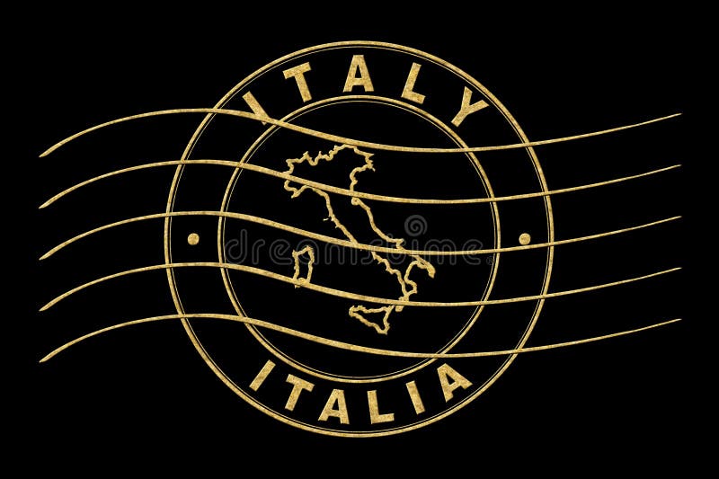 Map of Italy, Postal Passport Stamp, Travel Stamp Stock Illustration ...