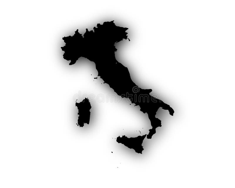Map of Italy with shadow stock vector. Illustration of country - 90286135
