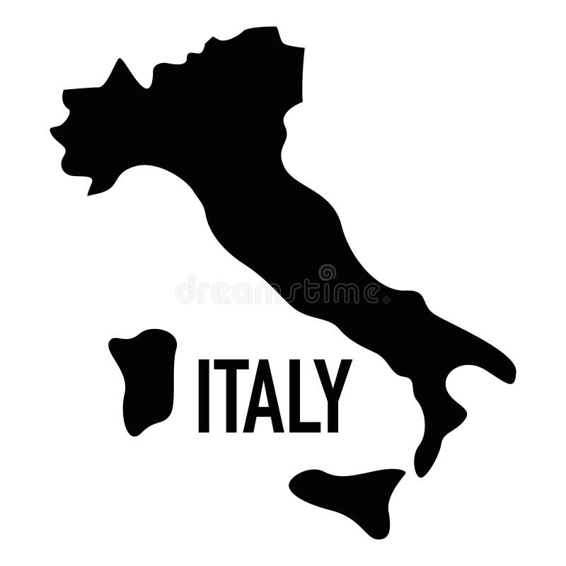 Map of Italy Vector Black on White Background Stock Vector ...