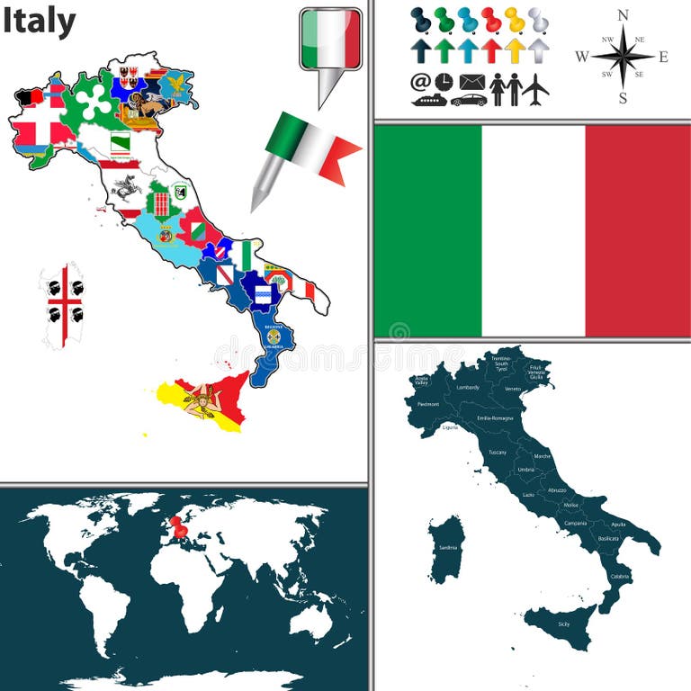 Flags Regions Italy Stock Illustrations – 559 Flags Regions Italy Stock ...