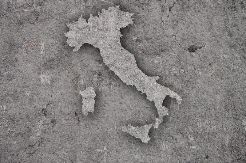 Map of Italy on Weathered Concrete Stock Illustration - Illustration of ...