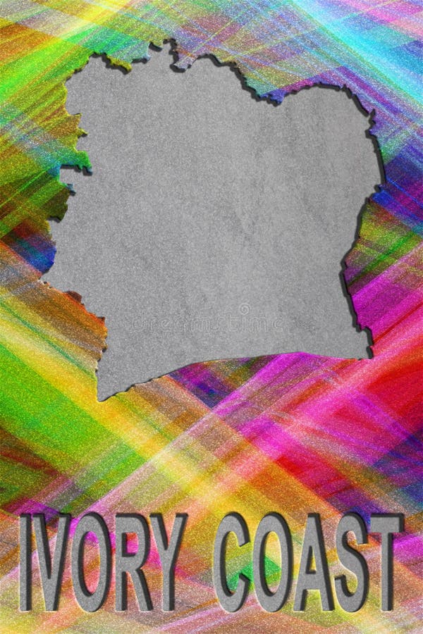 Map of Ivory Coast, Colorful Background Stock Photo - Image of ivory ...