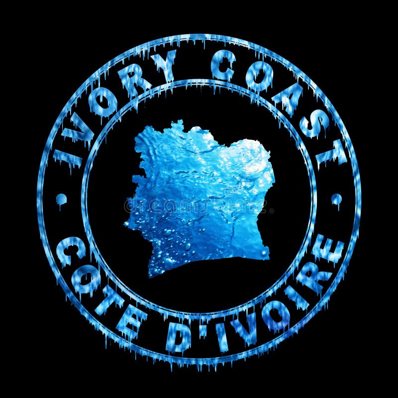 Map of Ivory Coast, Environment Concept, Co2 Emission Concept Stock ...