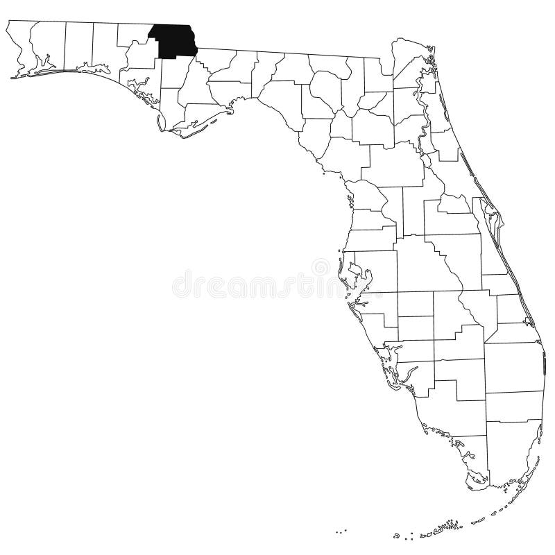 Map of Jackson County in Florida State on White Background. Single ...