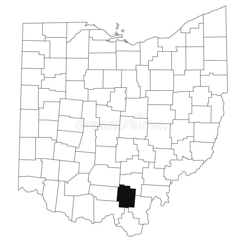 Map of Jackson County in Ohio State on White Background. Single County ...