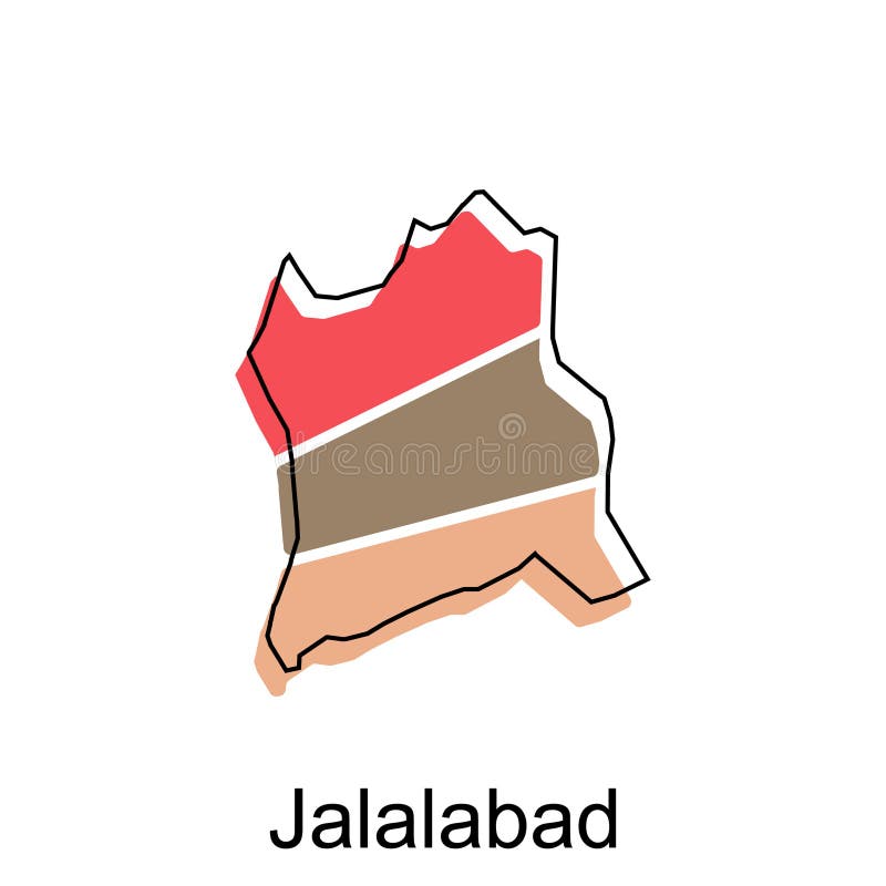 Map of Jalalabad City Modern Simple Geometric, Illustration Vector ...