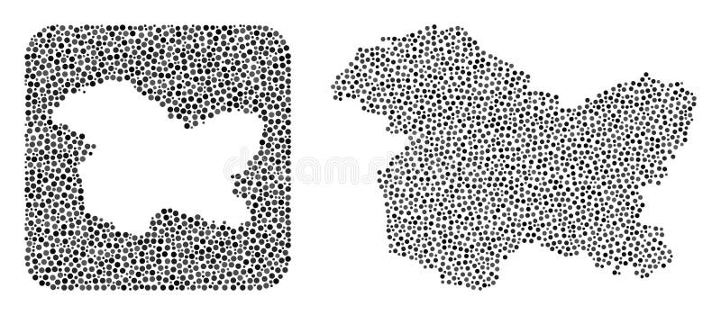 Map of Jammu and Kashmir State - Dotted Collage with Subtracted Space ...