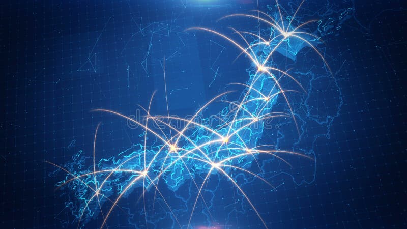 Map of the Japan with the Animated Background. Stock Footage - Video of ...