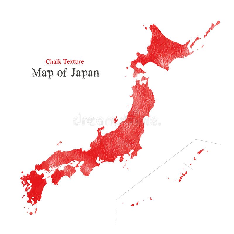 Map of Japan, Chalk Texture Stock Illustration - Illustration of ...