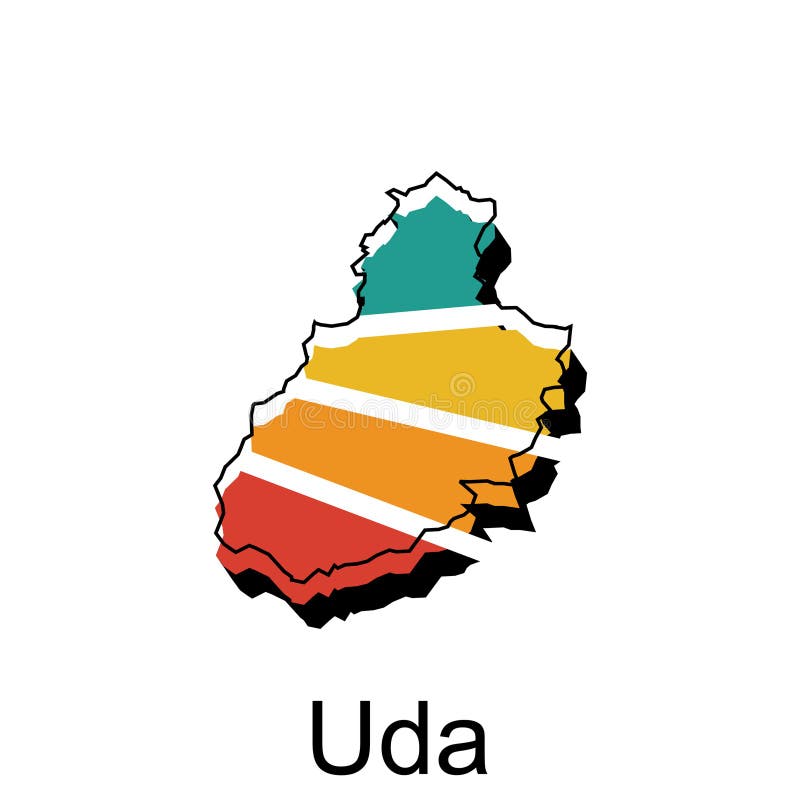 Map Japan Country with City of Uda, Geometric Logo Design Element Stock ...