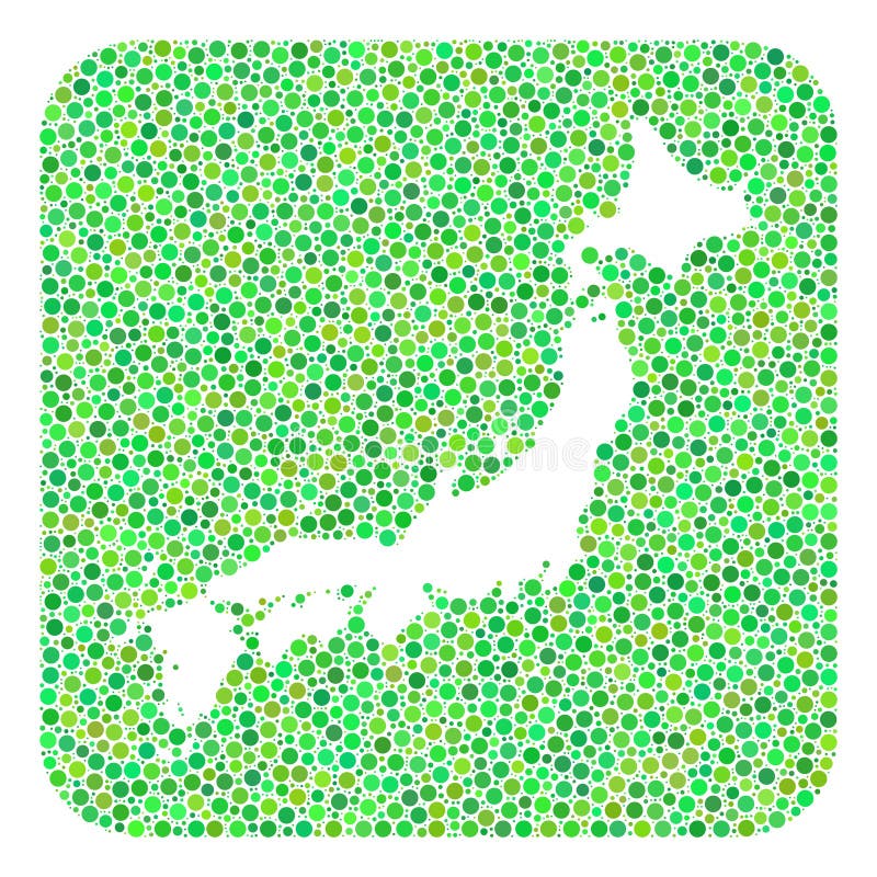 Map of Japan - Dotted Collage with Subtracted Space Stock Vector ...
