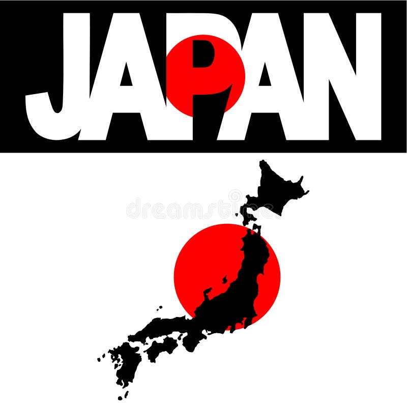 Map of Japan and flag text stock vector. Illustration of japan - 4701482