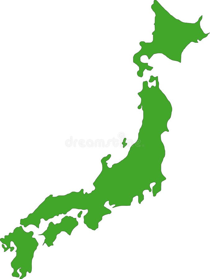 Map of Japan in green stock illustration. Illustration of economy ...