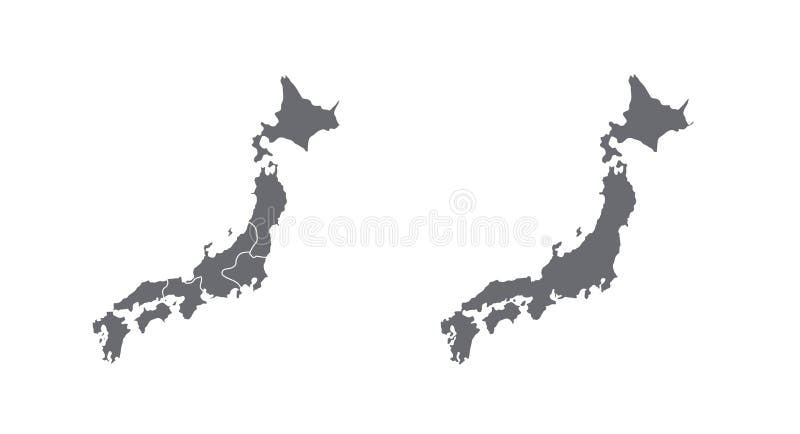 Map of Japan in High Detail Resolution Set. Mesh Lines and Points Form ...