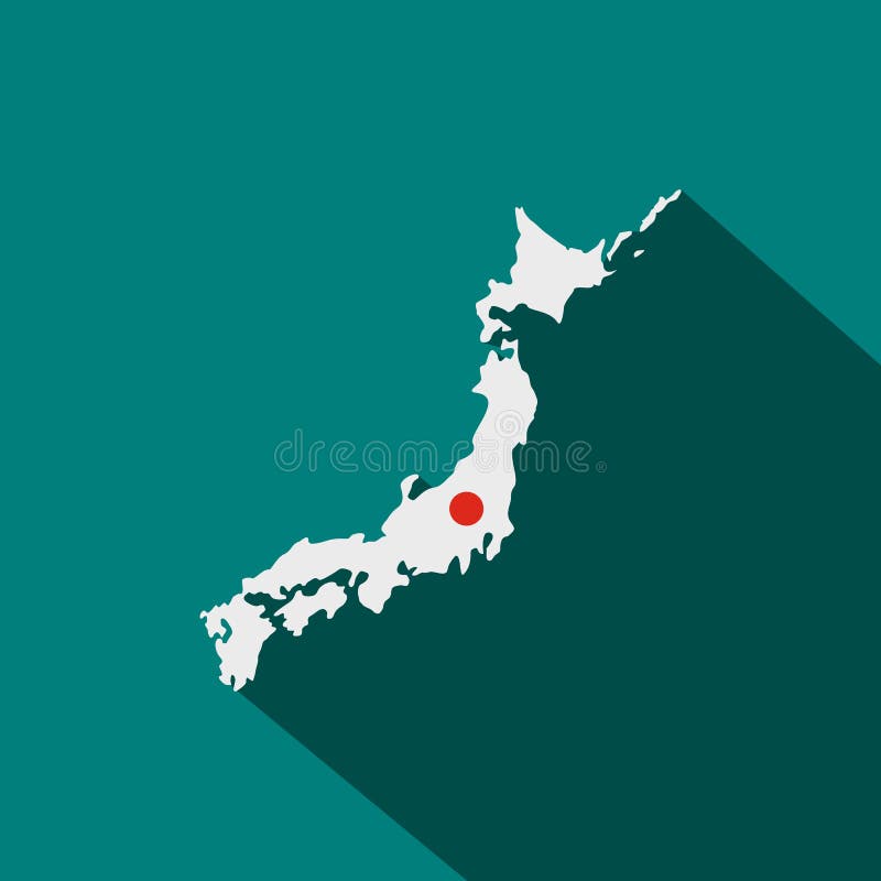 Map of Japan Icon, Flat Style Stock Illustration - Illustration of ...