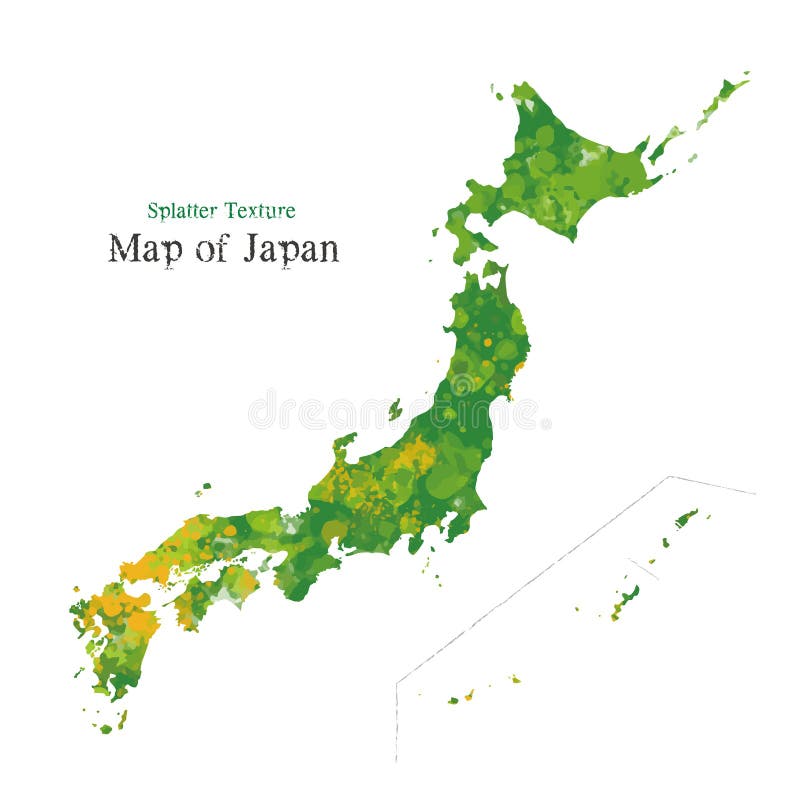 Map of Japan, Paint Spattering Texture Stock Illustration ...