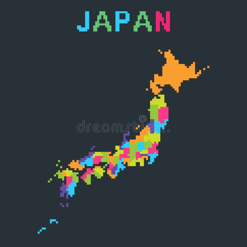 Pixel Map of Japan. Vector Dotted Map of Japan Isolated on White ...