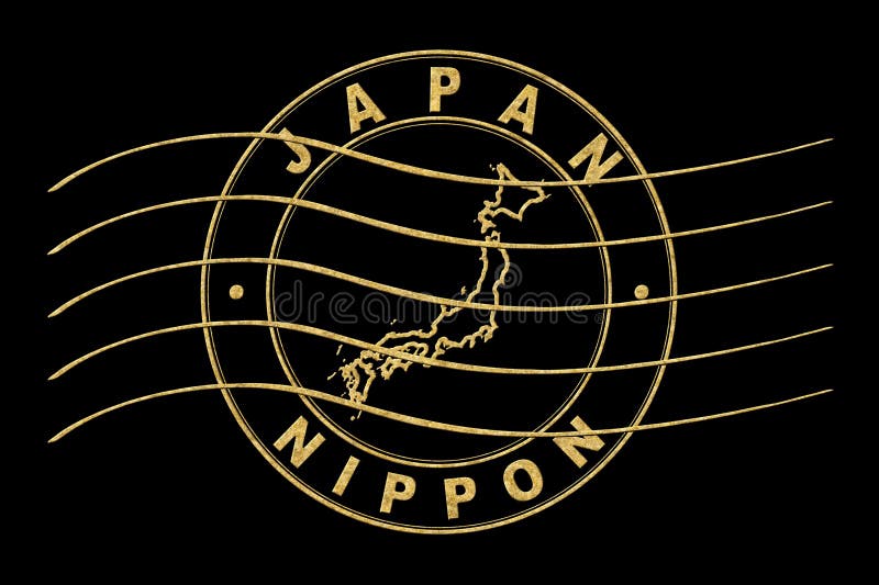 Map of Japan, Postal Passport Stamp, Travel Stamp Stock Illustration ...