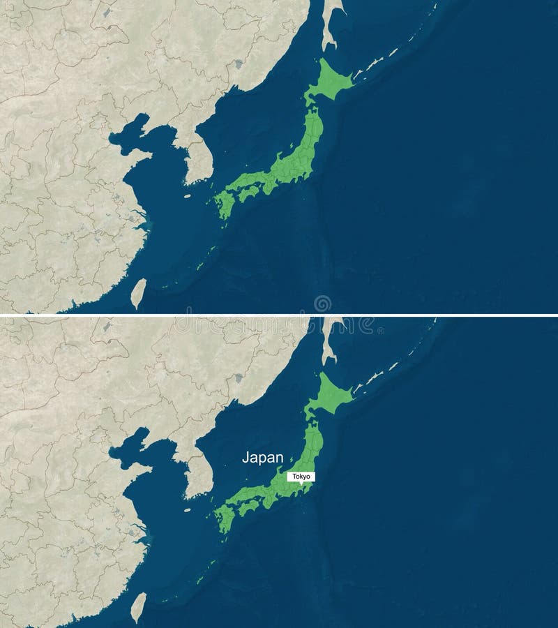 The Map of Japan with Text, Textless Stock Illustration - Illustration ...