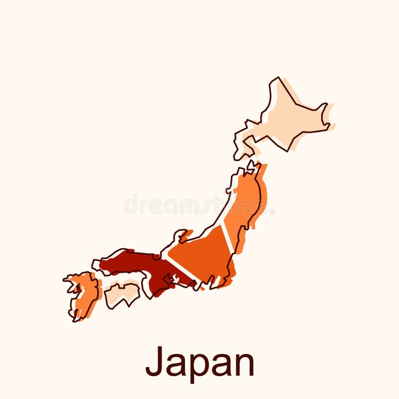 Map of Japan Vector Design Template, National Borders and Important ...