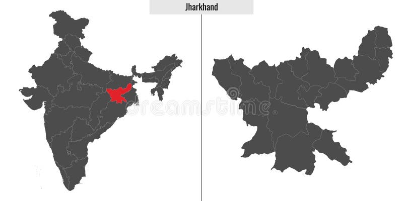 Map of Jharkhand State of India Stock Vector - Illustration of overview ...