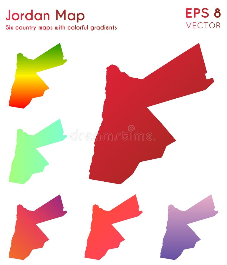 Map of Jordan with Beautiful Gradients. Stock Illustration ...