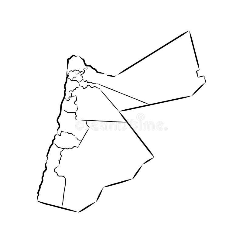 Map of Jordan. map concept stock vector. Illustration of stylized ...