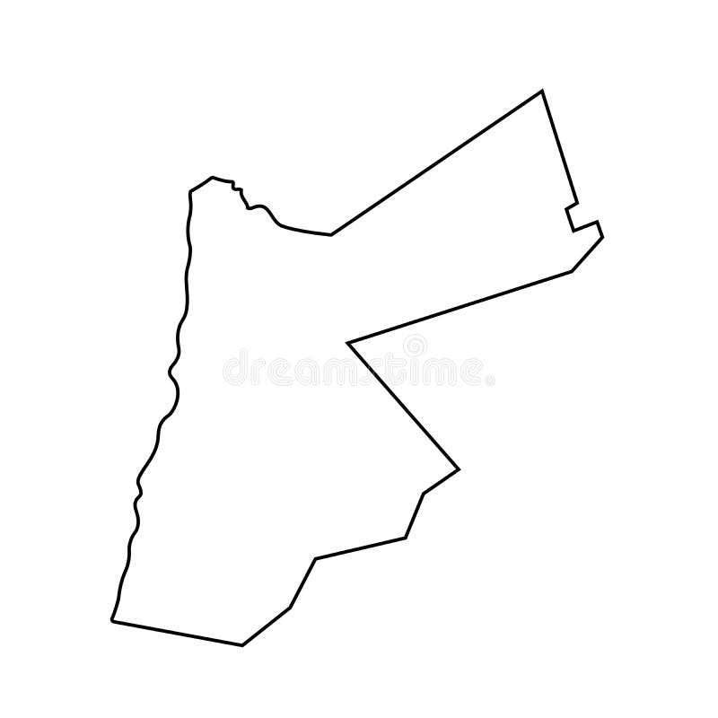 Jordan Map Outline. Vintage Discover the World. Stock Vector ...