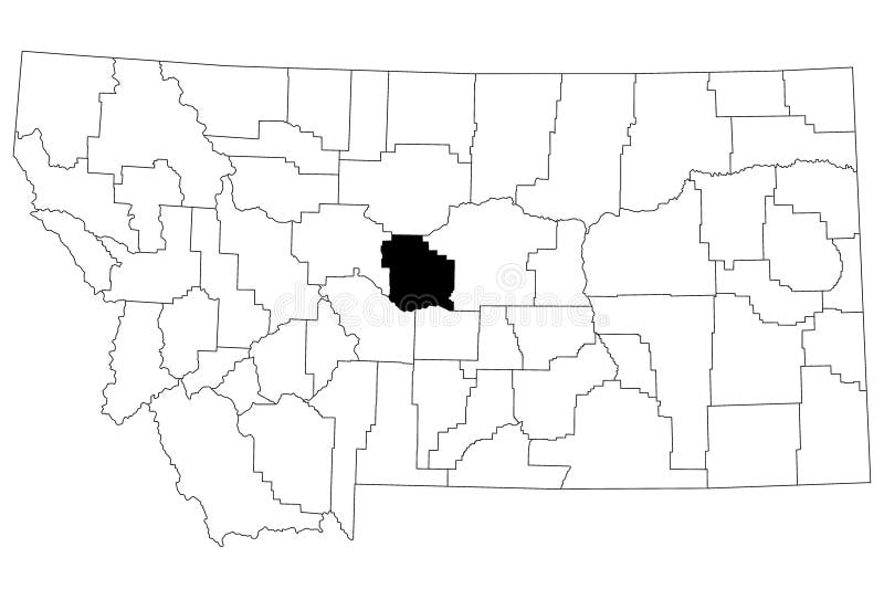Map of Judith Basin County in Montana State on White Background. Single ...