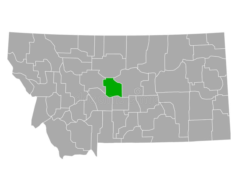 Location Map of the Judith Basin County of Montana, USA Stock Vector ...