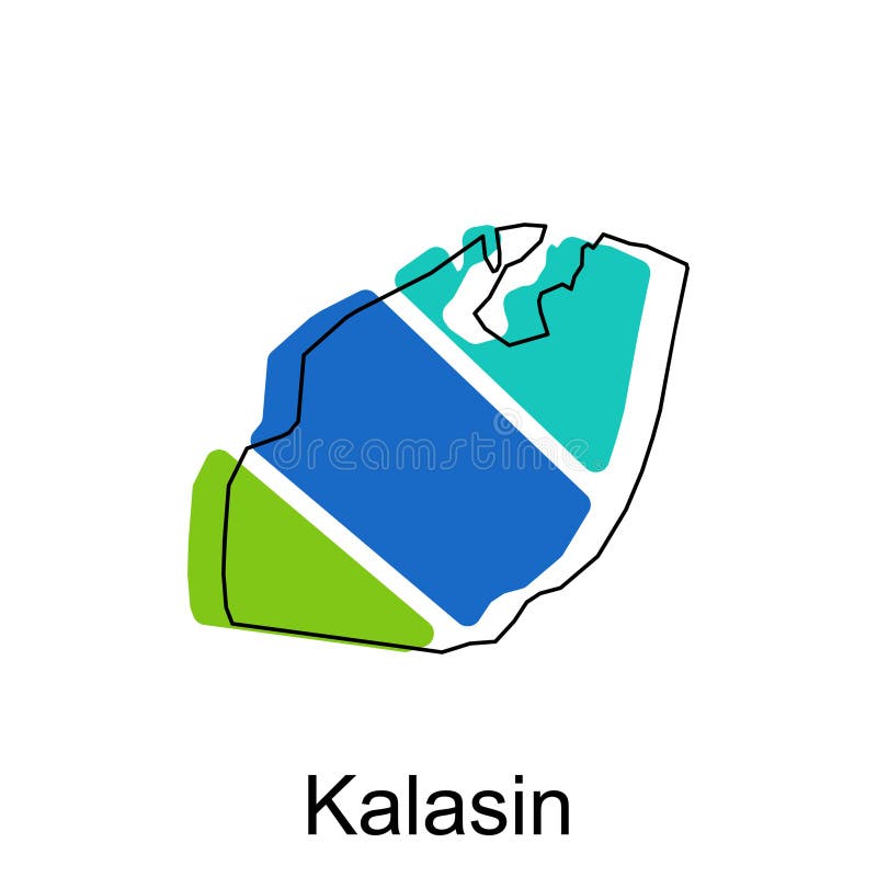Map of Kalasin Vector Design Template, National Borders and Important ...