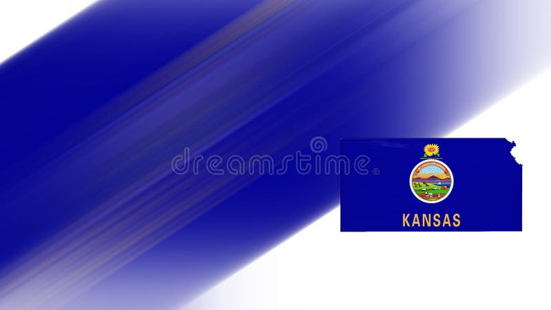 Map of Kansas, flag map stock illustration. Illustration of ...