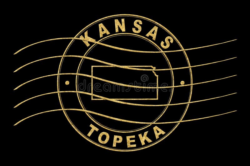 Map of Kansas, Postal Passport Stamp, Travel Stamp Stock Illustration ...