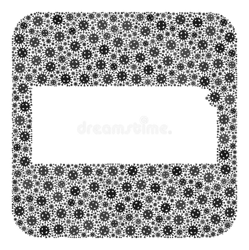 Map of Kansas State - Coronavirus Collage with Subtracted Space Stock ...