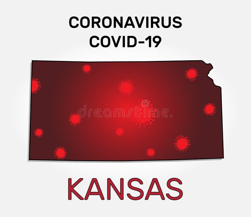 Map of Kansas State and Coronavirus Infection. Stock Vector ...