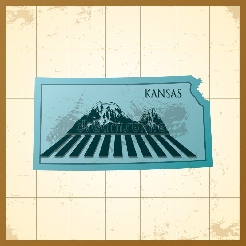 Kansas State Map. Vector Illustration Decorative Design Stock Vector ...