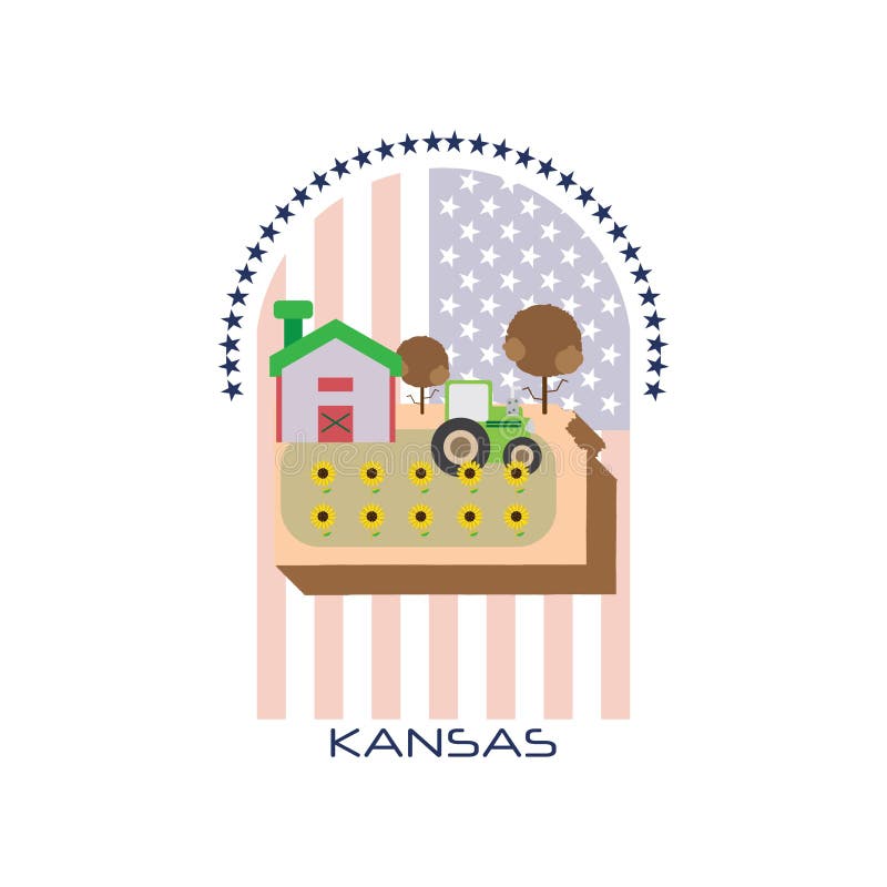 Map of Kansas State. Vector Illustration Decorative Design Stock Vector ...