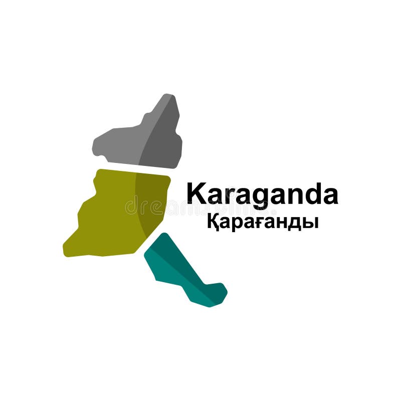 Map of Karaganda City. Vector Map of the Kazakhstan Country. Vector ...