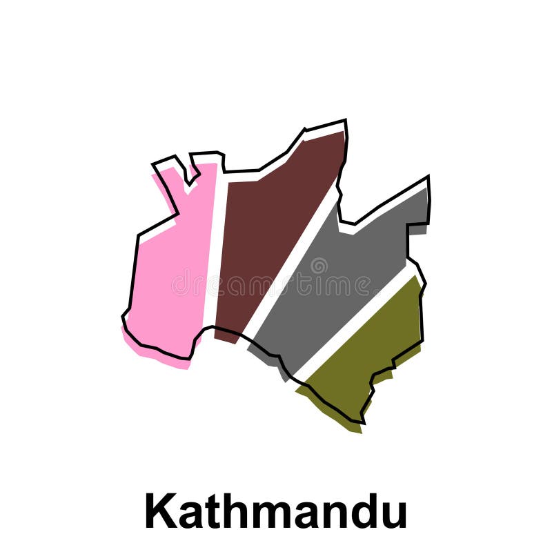 Map of Kathmandu City Modern Colorful Design, Illustration Vector ...