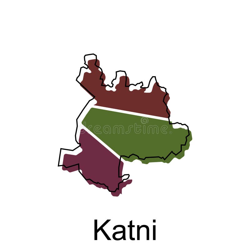 Map of Katni City Modern Simple Geometric, Illustration Vector Design ...