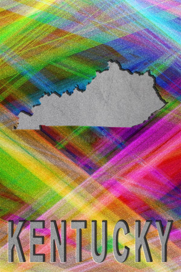 Map of Kentucky, Colorful Background Stock Illustration - Illustration ...