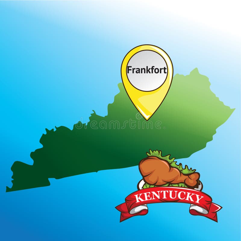Map of Kentucky State with Chicken Drumstick. Vector Illustration ...
