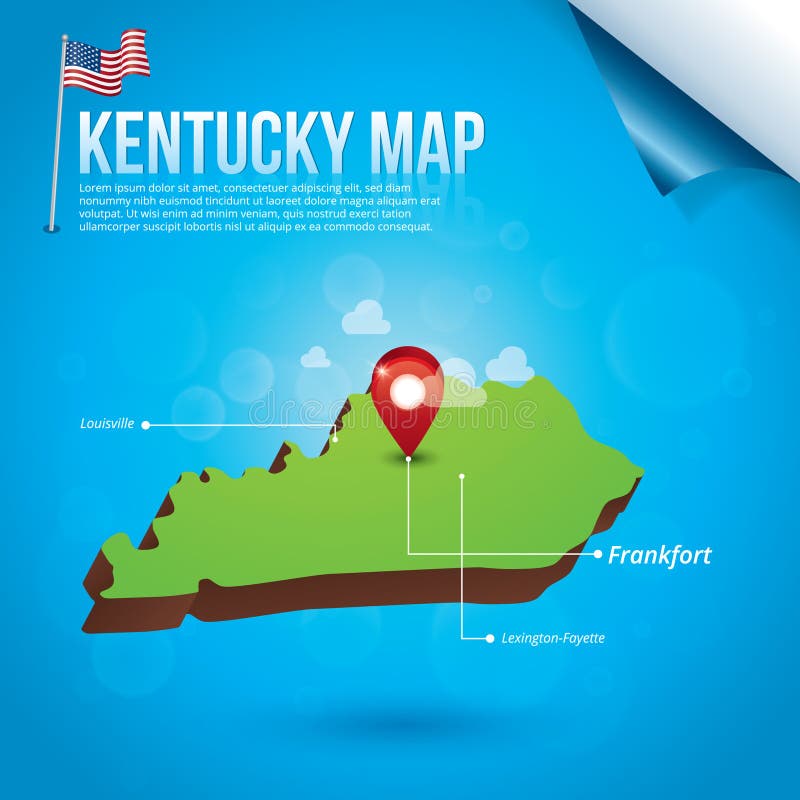 Map of Kentucky State. Vector Illustration Decorative Design Stock ...