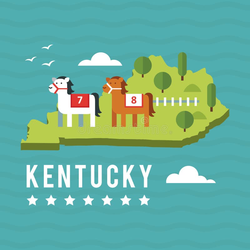 Map of Kentucky State. Vector Illustration Decorative Design Stock ...