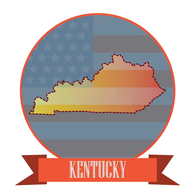 Map of Kentucky State. Vector Illustration Decorative Design Stock ...