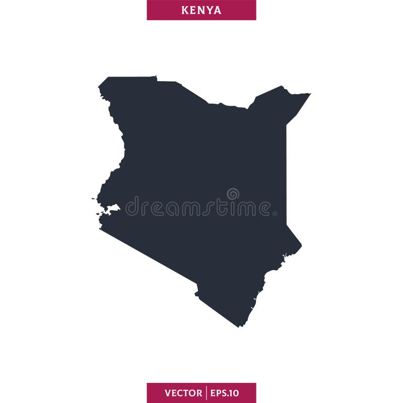 Kenya Editable Outline Map. Vector Illustration Stock Vector ...