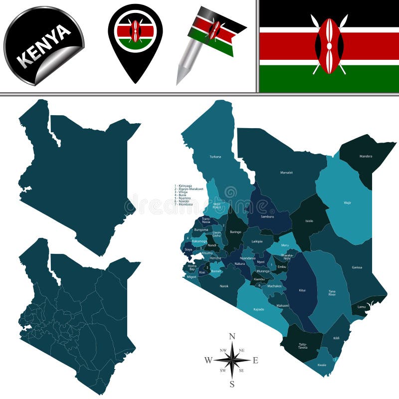 Kenya Counties Map Stock Illustrations – 226 Kenya Counties Map Stock ...
