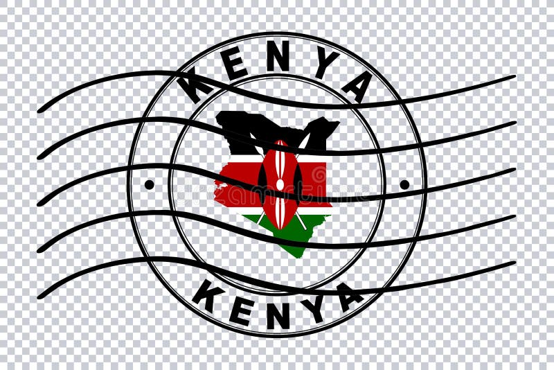 Map of Kenya, Postal Passport Stamp, Travel Stamp Stock Illustration ...